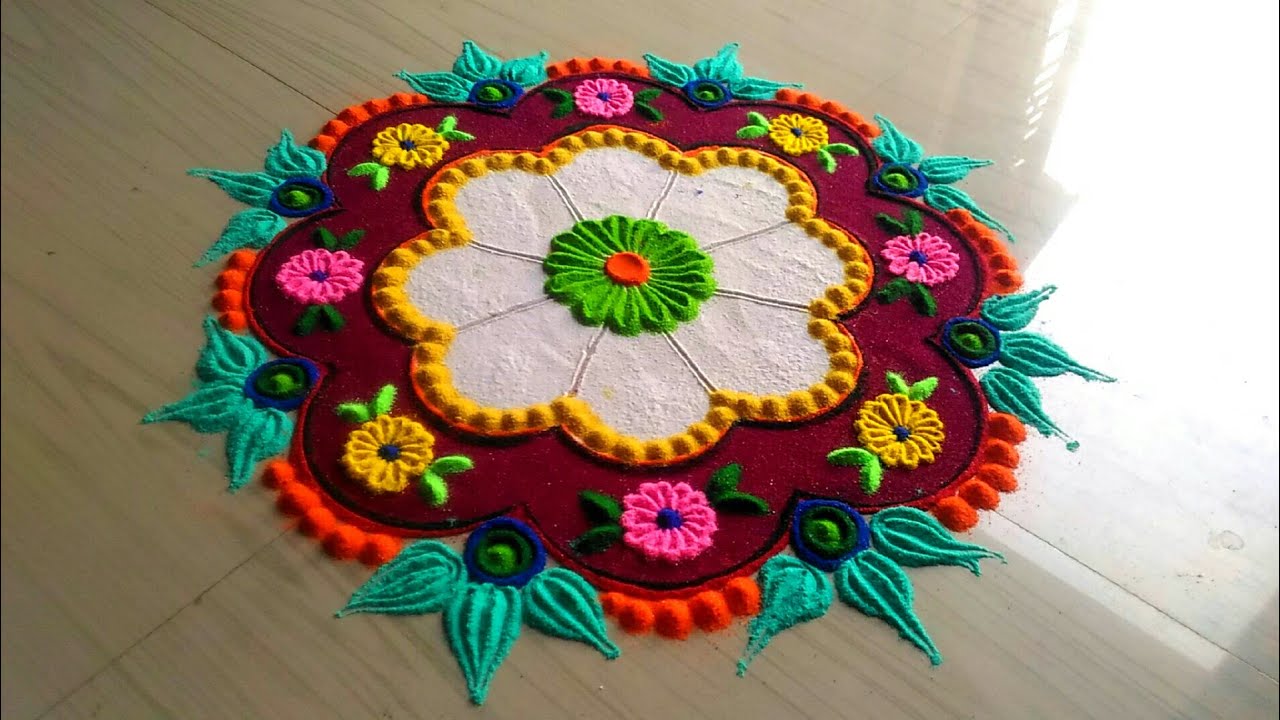 25 Best Prize Winning Rangoli Designs For School Competition