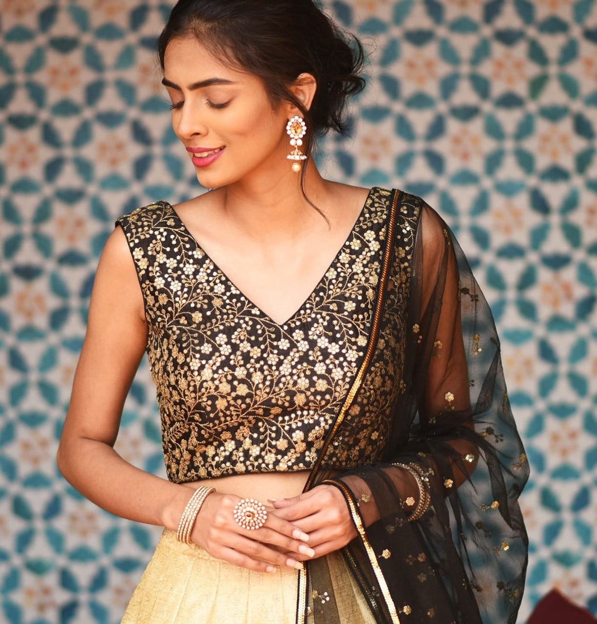 Deep V Neck Blouse For Wedding Function | Diy Fashion Studio